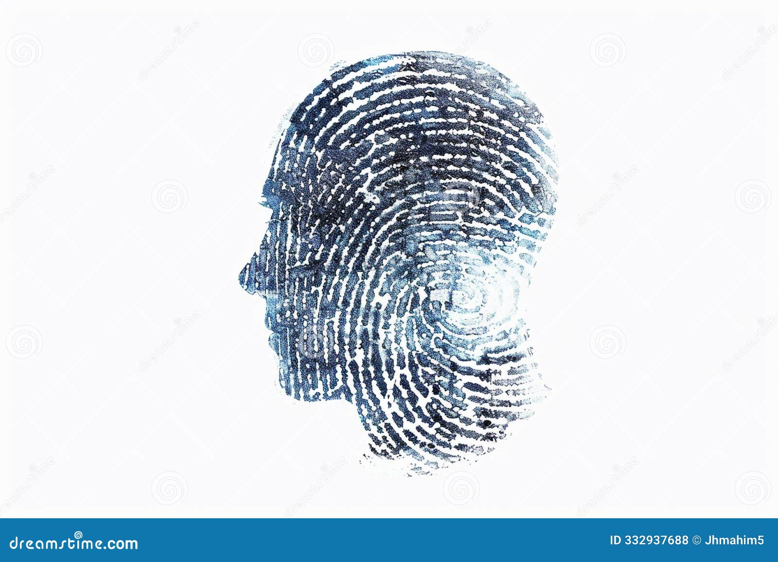 Fingerprint Human Profile stock illustration. Illustration of blue ...