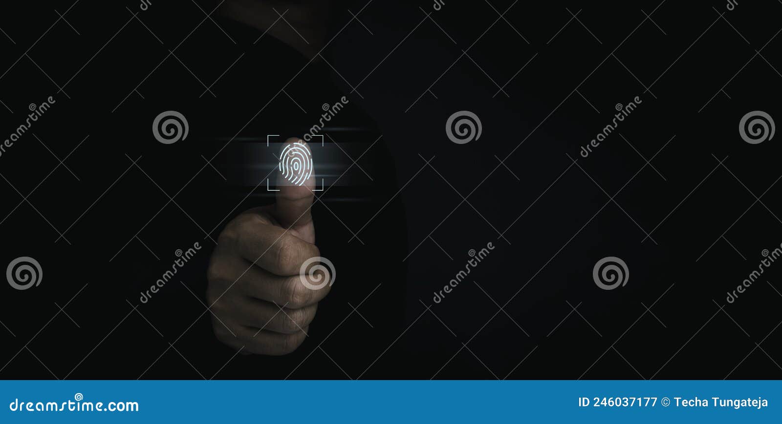 Human Thumb Scanning Over Biometric Scanner Against Microprocessor ...