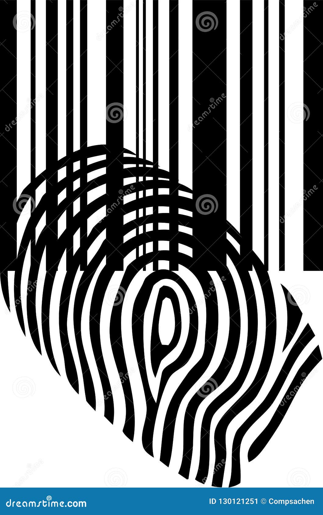 Fingerprint, Barcode and Barcode, Sign, Sticker Label, Icon Stock ...