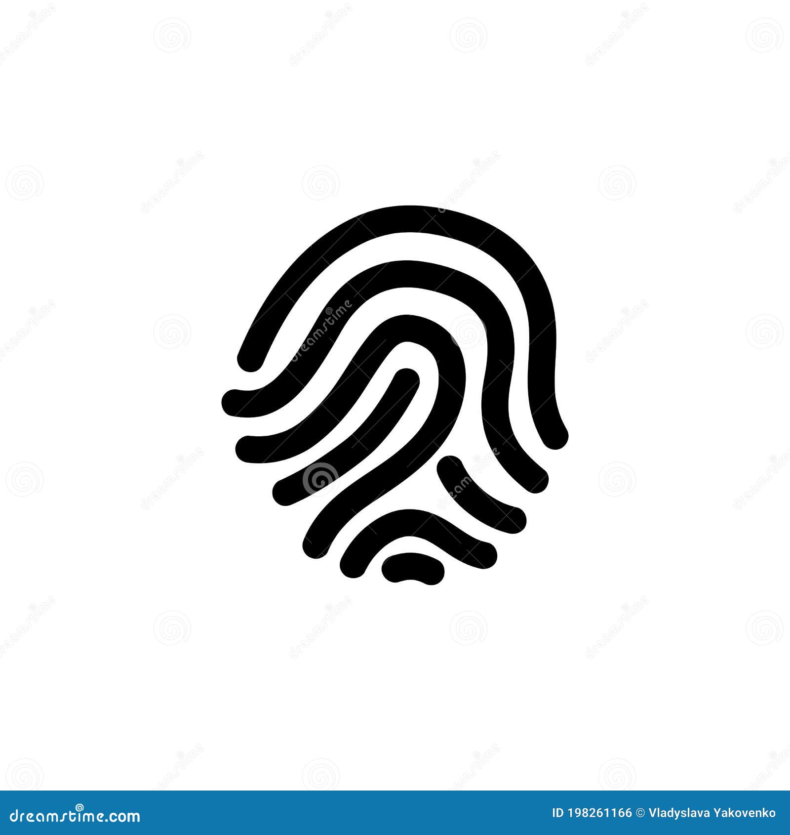 Fingerprint Icon in Black. Vector EPS 10 Stock Vector - Illustration of ...