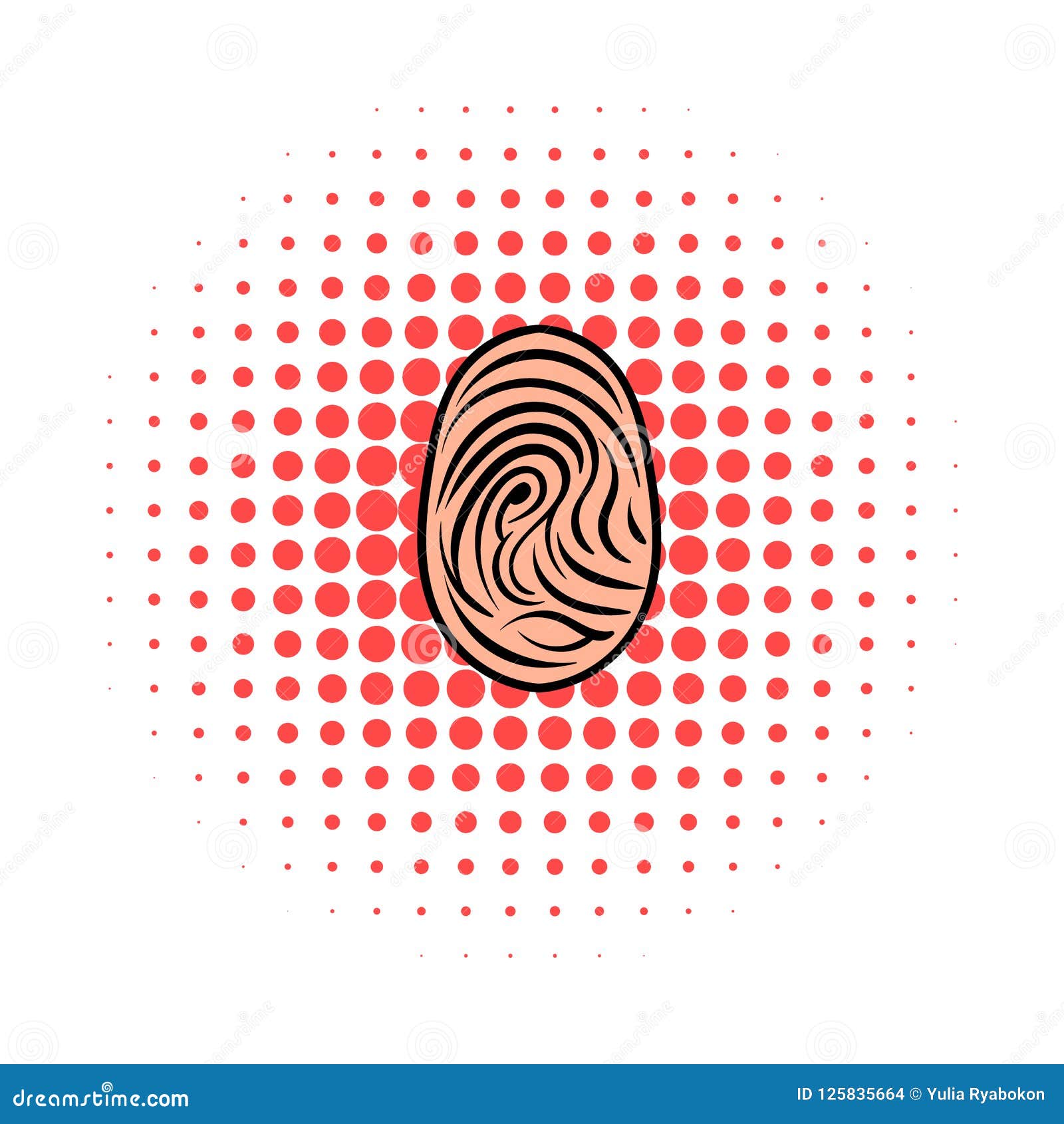 Fingerprint Icon, Comics Style Stock Illustration - Illustration of ...