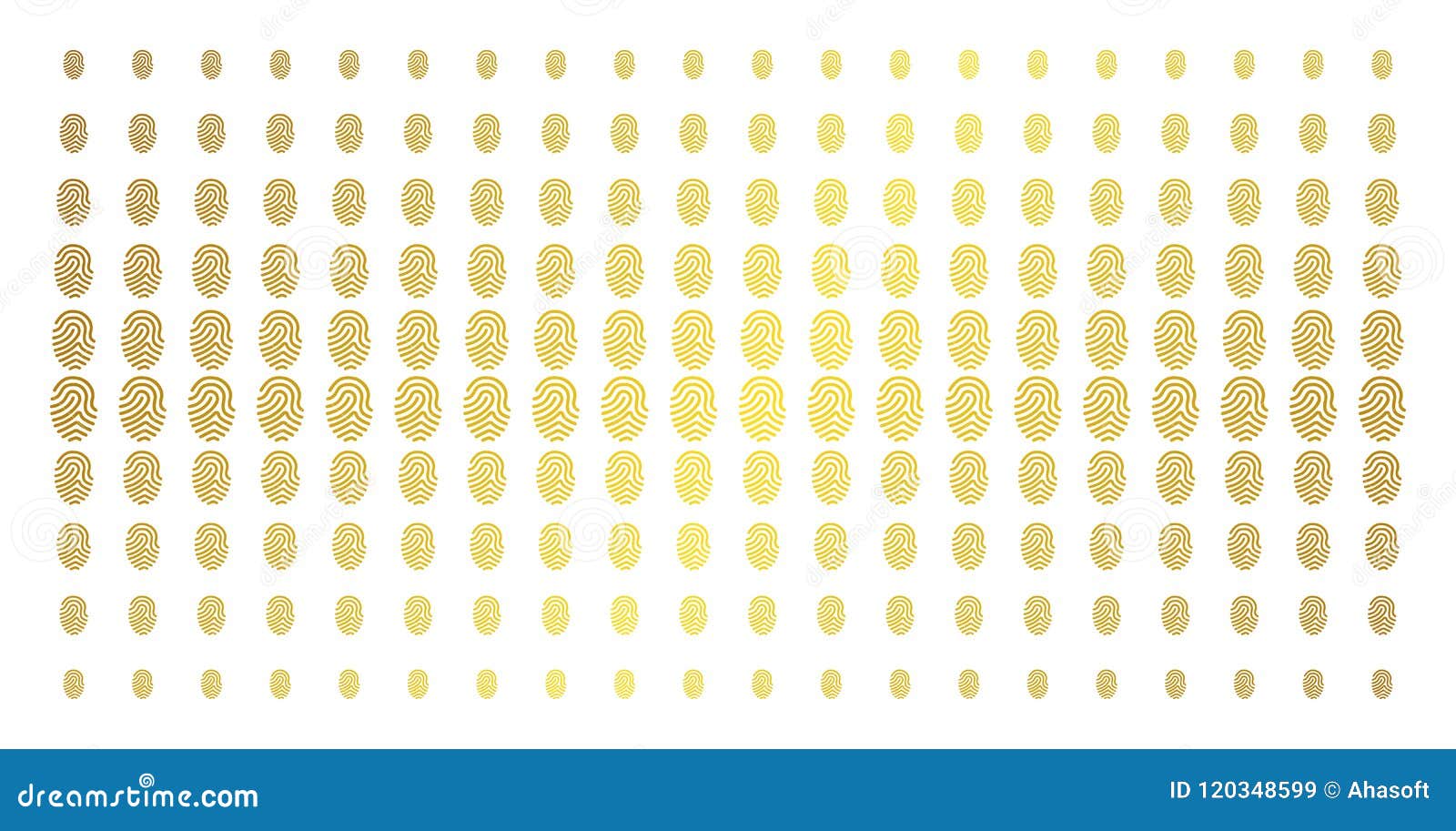 Fingerprint Gold Halftone Effect Stock Vector - Illustration of shape ...