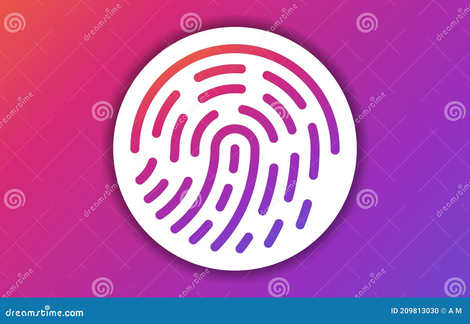 Fingerprint Icon with Gradient, Imprint, Mark Stock Illustration ...