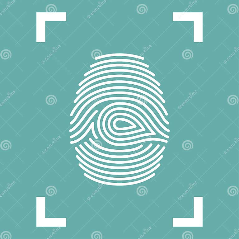 Fingerprint Icon Isolated in Frame. Vector Illustration Eps10 Stock ...