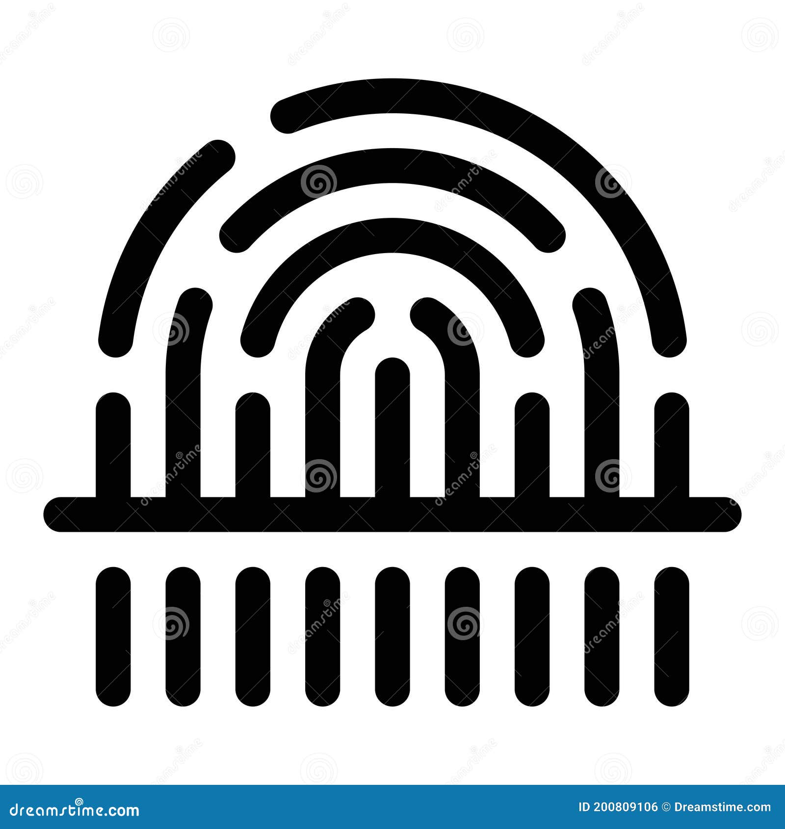 Fingerprint Icon in Line Style. Scanning Print Sign Stock Vector ...