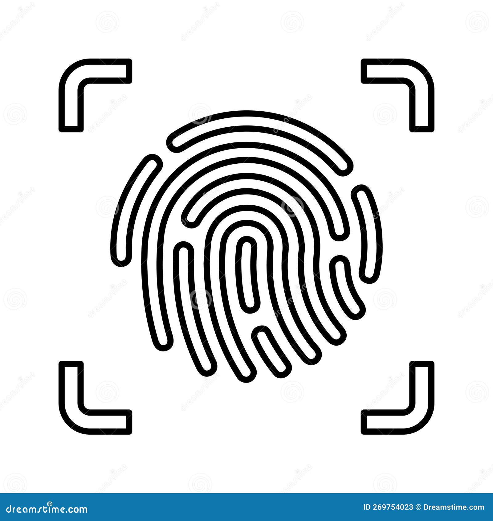 Fingerprint Icon. Outline Design Stock Illustration - Illustration of ...