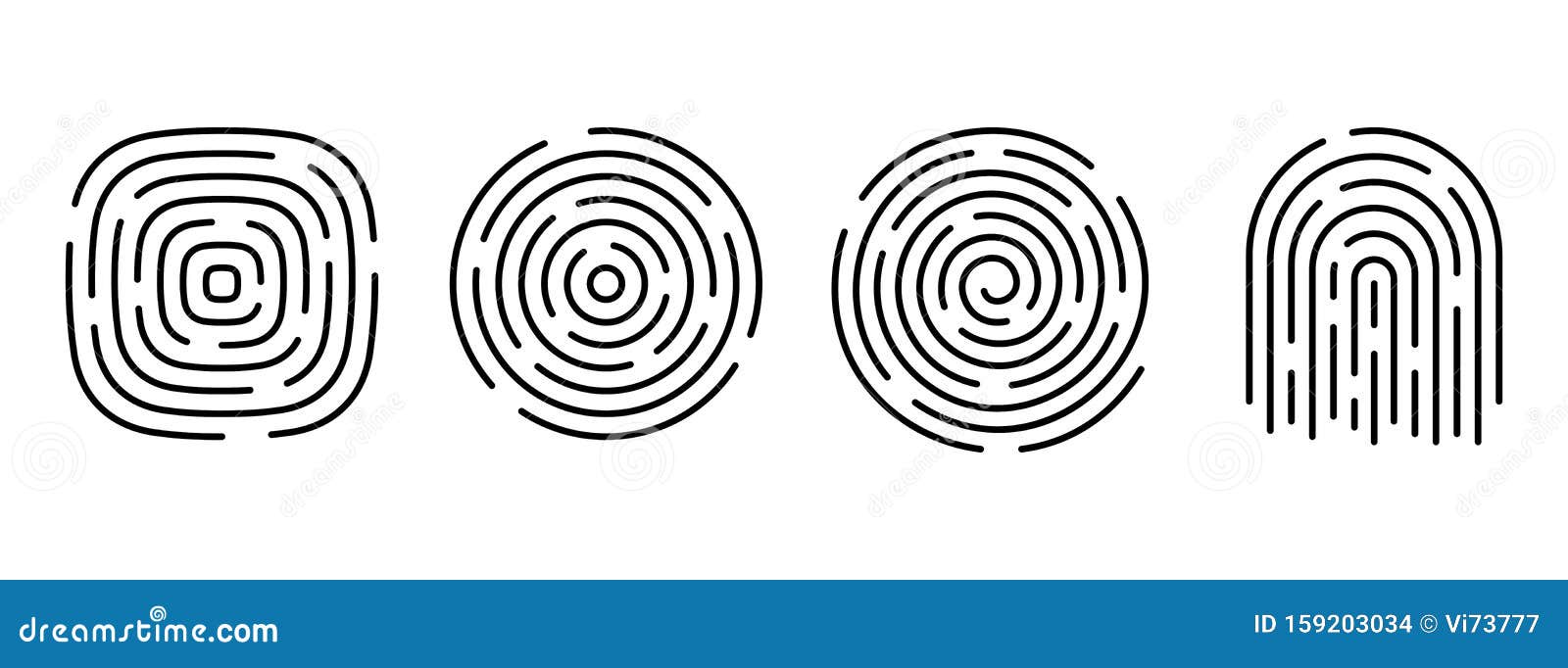 Fingerprint Icon Set for ID Application. Vector Symbol. Stock Vector ...