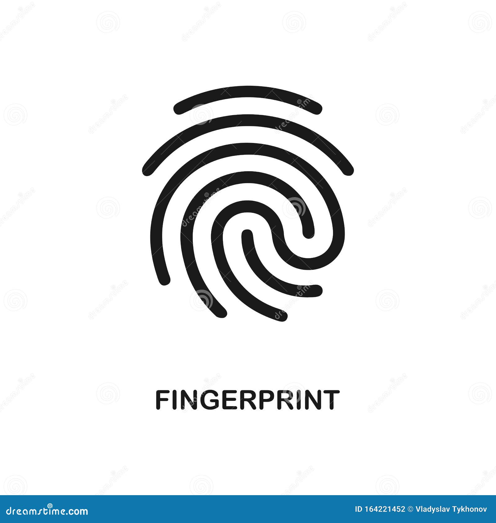 Fingerprint Icon in Simple Style on White Background. Vector EPS 10 ...