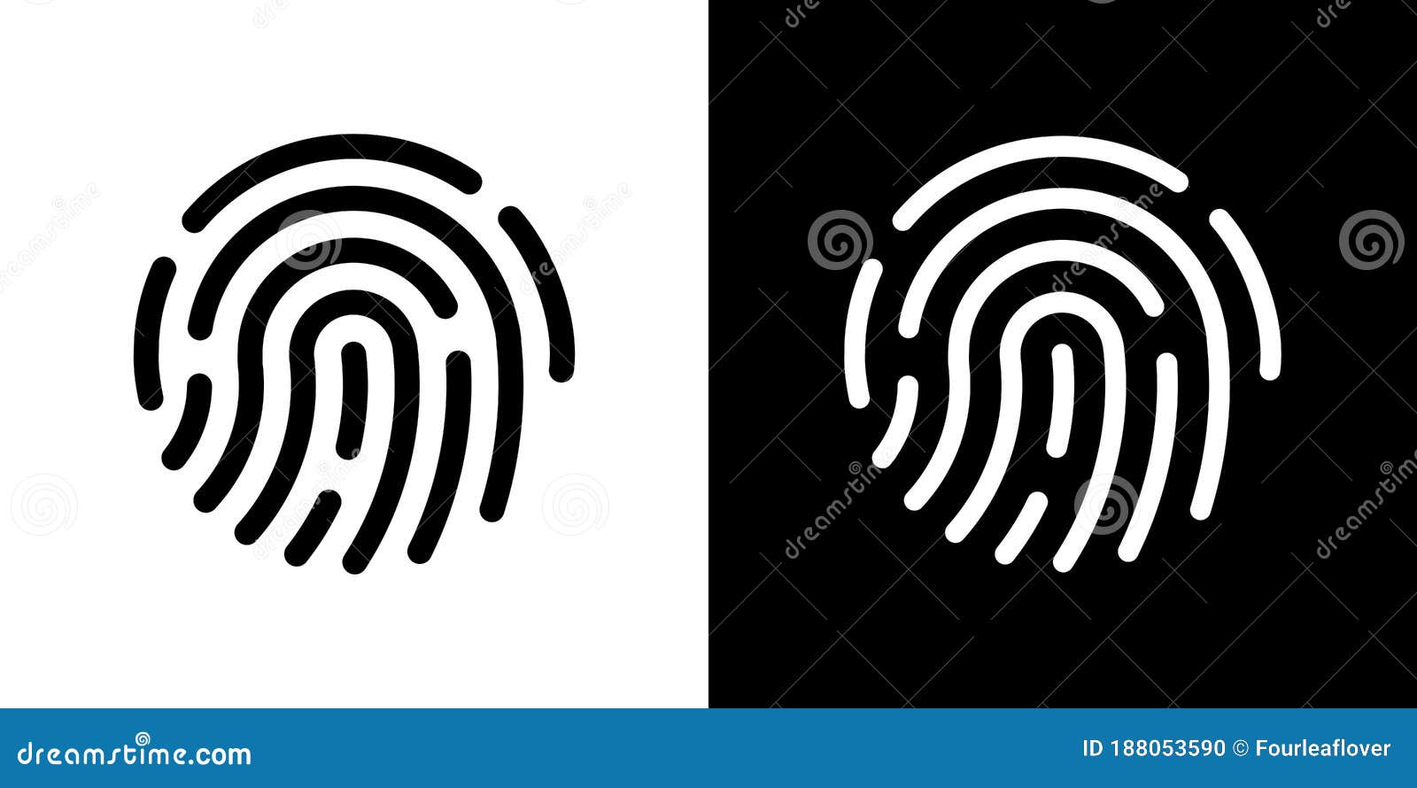 Fingerprint Icon Set, Finger Print Identity Symbol, Thumbprint Sign ...