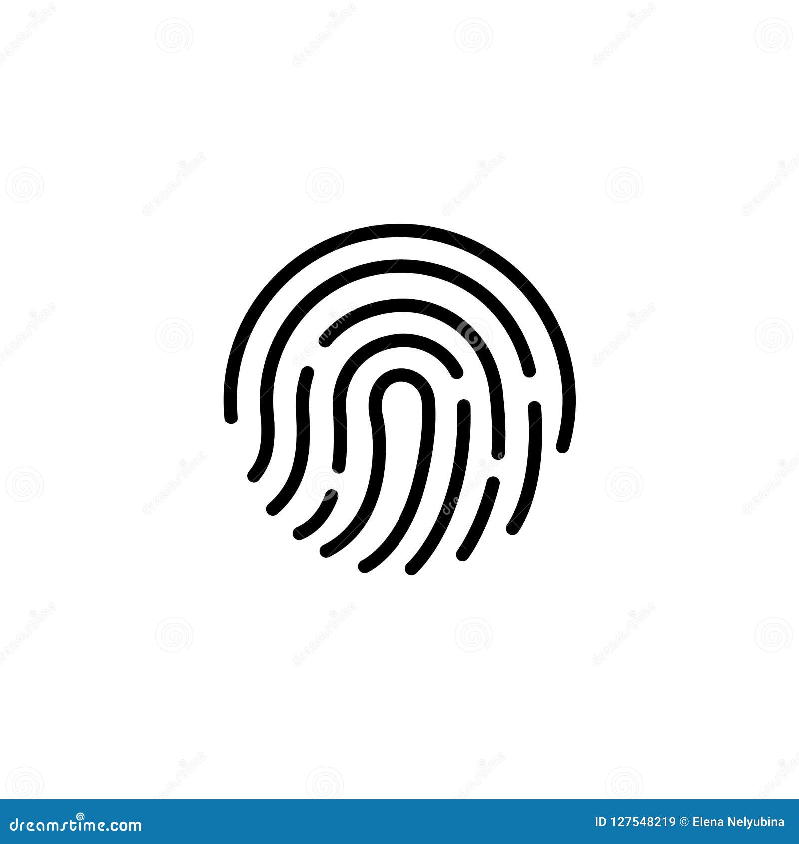 Fingerprint Icon. Symbol for Web Design. Flat Vector Illustration Stock ...