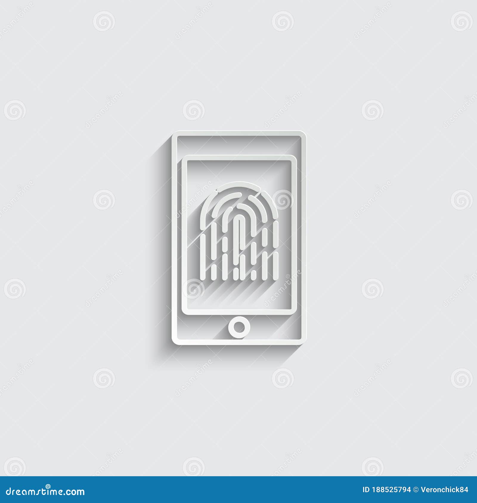 Fingerprint Icon Vector. Identification Scannings of a Fingerprint in ...