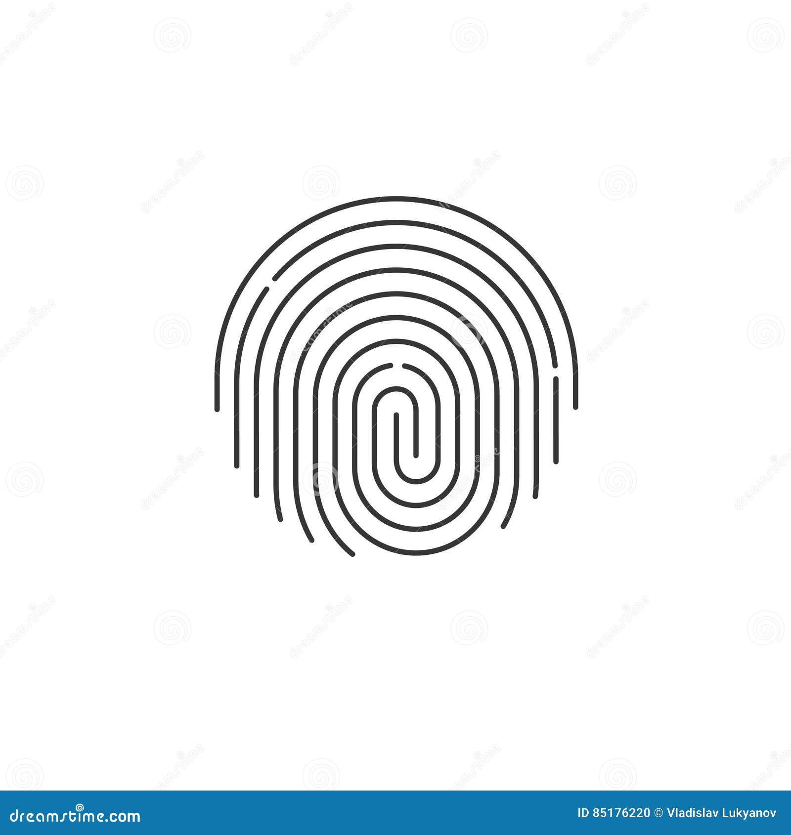 Fingerprint Icon Set. Unique Finger Stamp Silhouette Shapes Isolated On ...