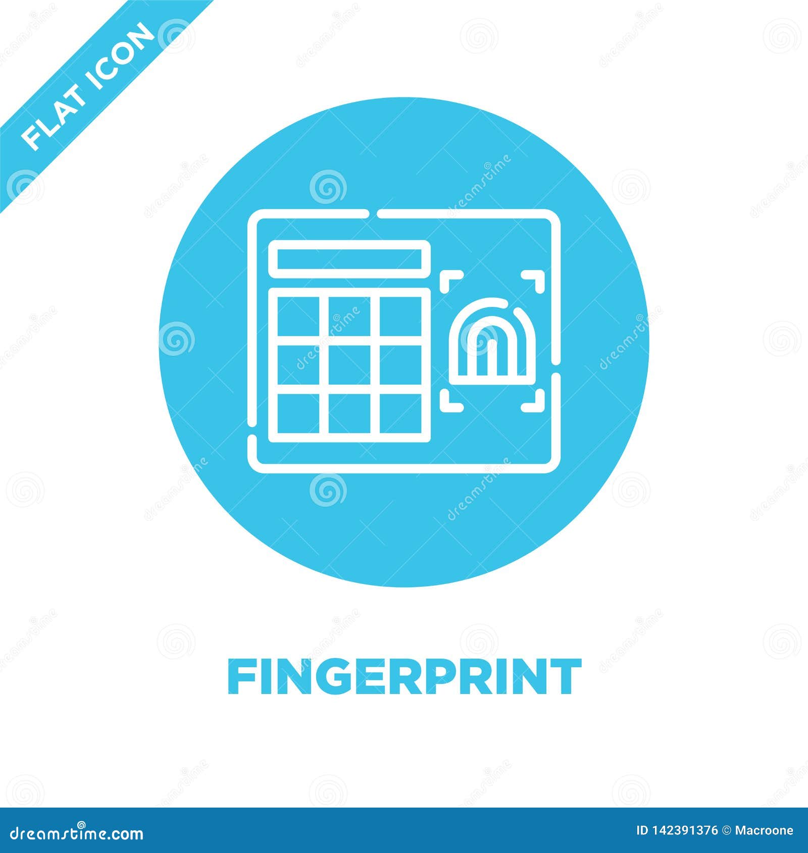Fingerprint Icon Vector from Smart Home Collection. Thin Line ...