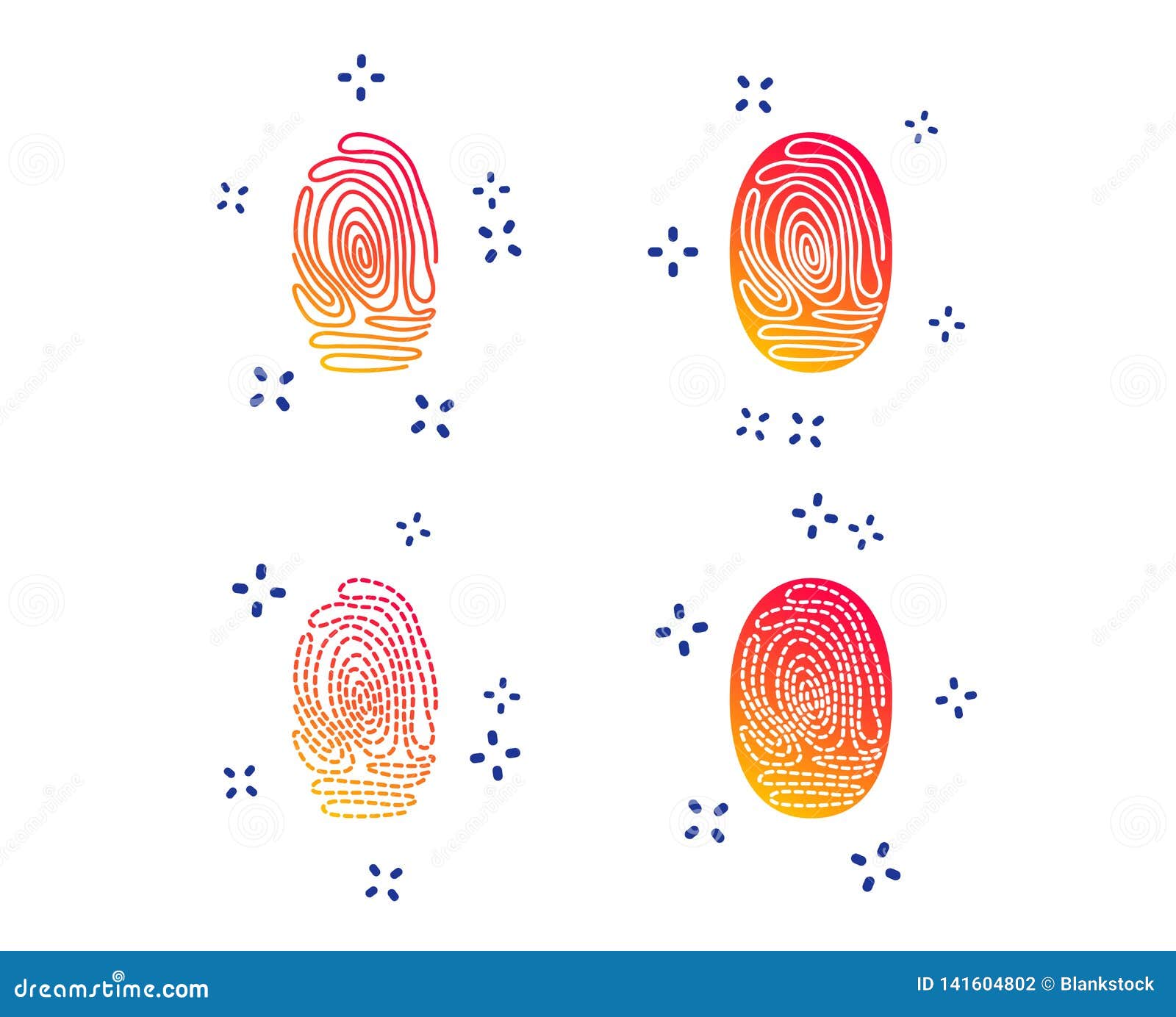 Fingerprint Icons. Identification Signs. Vector Stock Vector ...