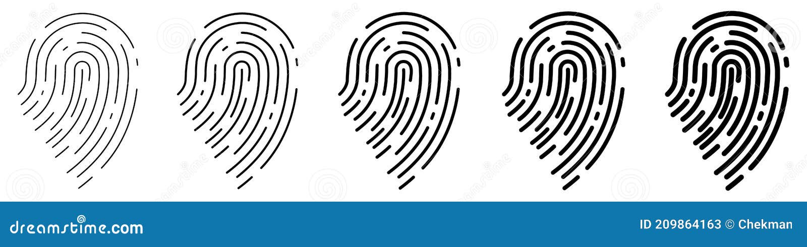 Fingerprint Icons Set. Concept of Fingerprint Recognition Stock Vector ...