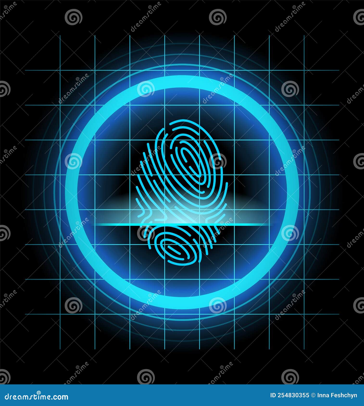 Fingerprint Identification. Futuristic Technology Stock Vector ...