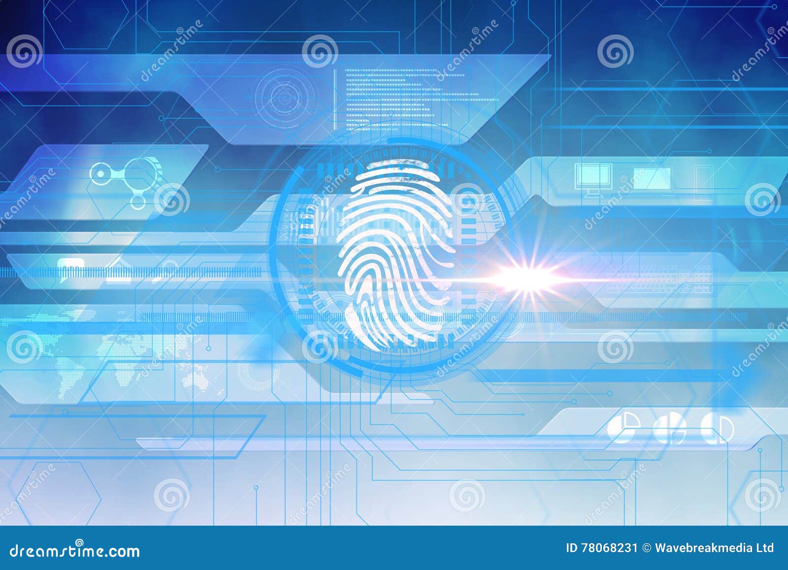 Fingerprint Identification Graphic Stock Illustration - Illustration of ...