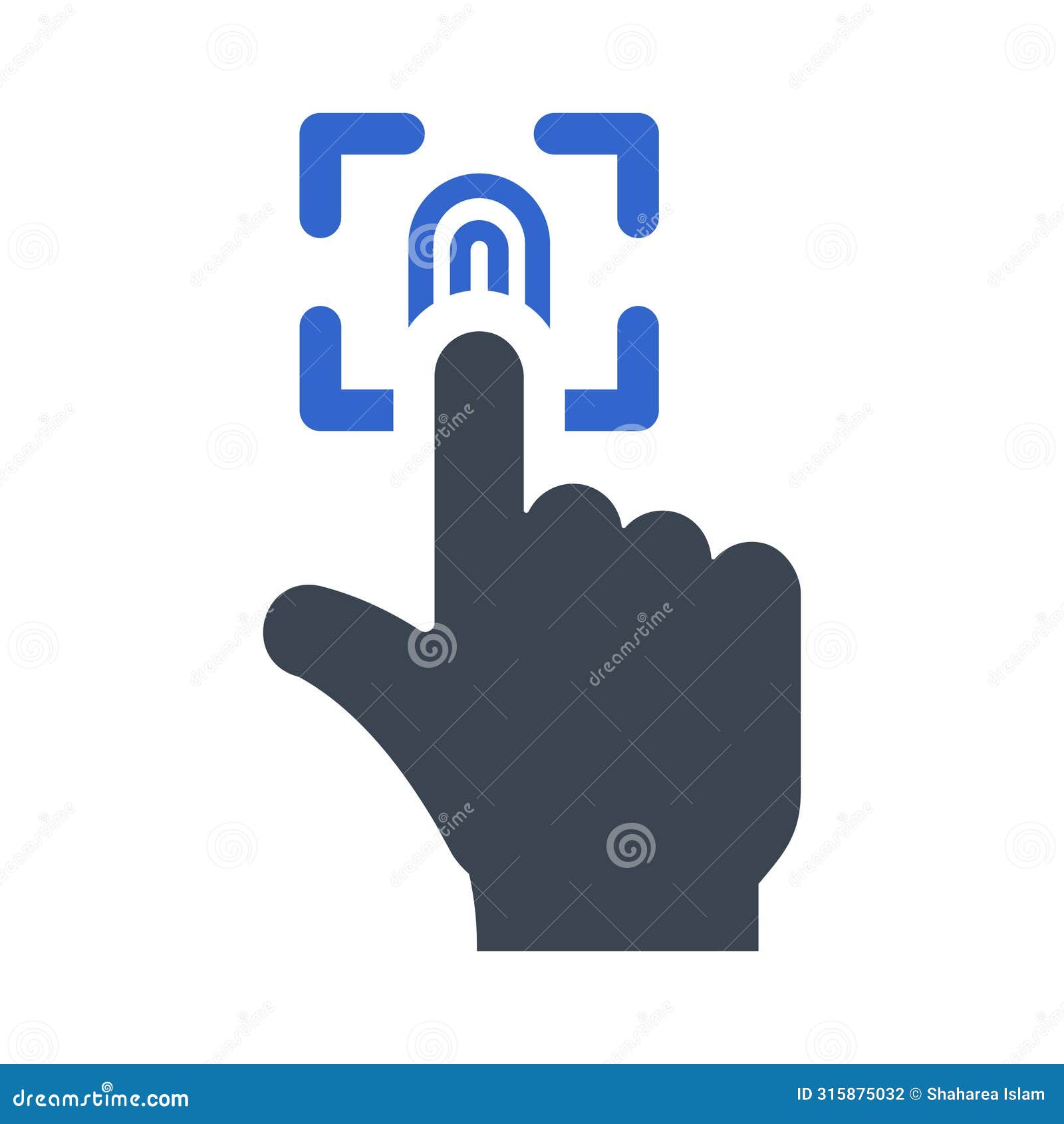 Fingerprint Identification Icon Stock Vector - Illustration of touch ...