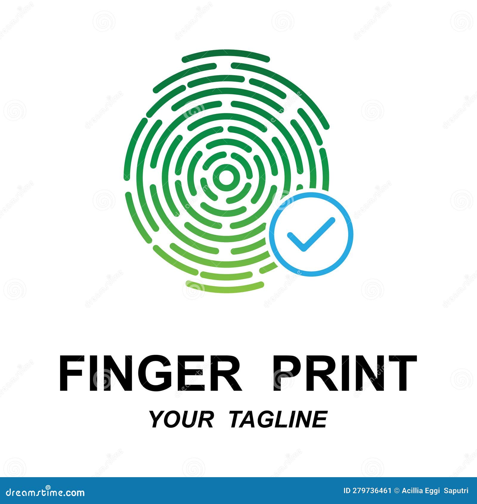 Fingerprint Identification Logo Vector Stock Vector - Illustration of ...