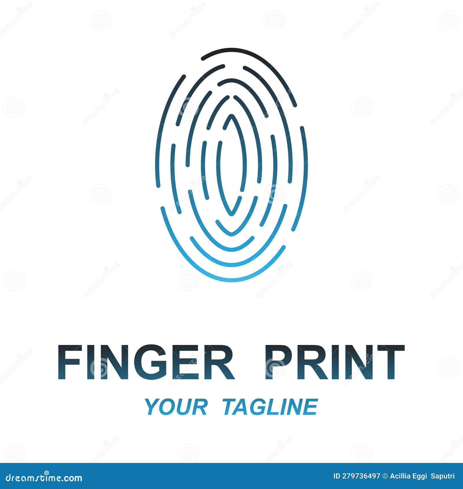 Fingerprint Identification Logo Vector Stock Vector - Illustration of ...