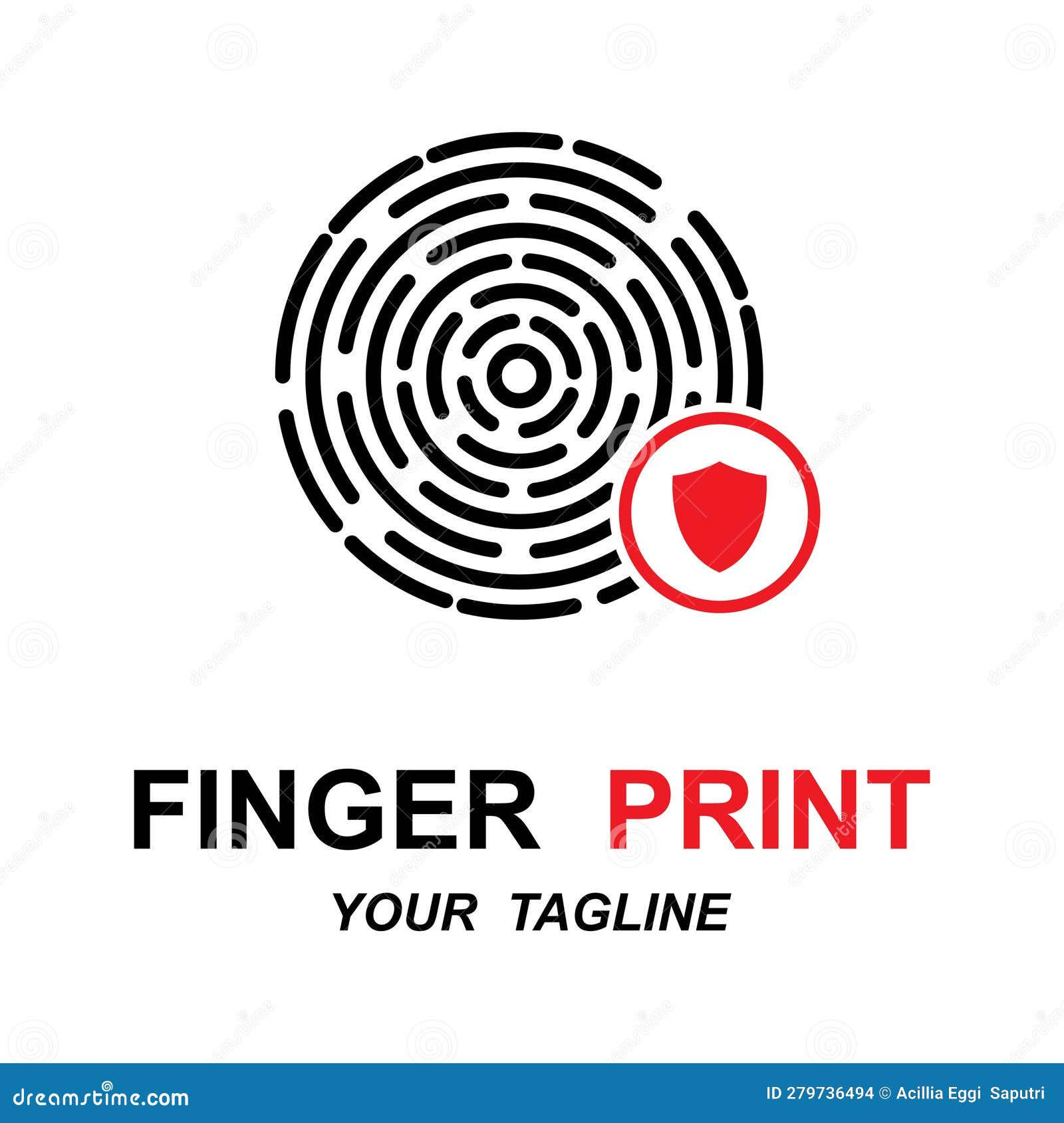 Fingerprint Identification Logo Vector Stock Vector - Illustration of ...