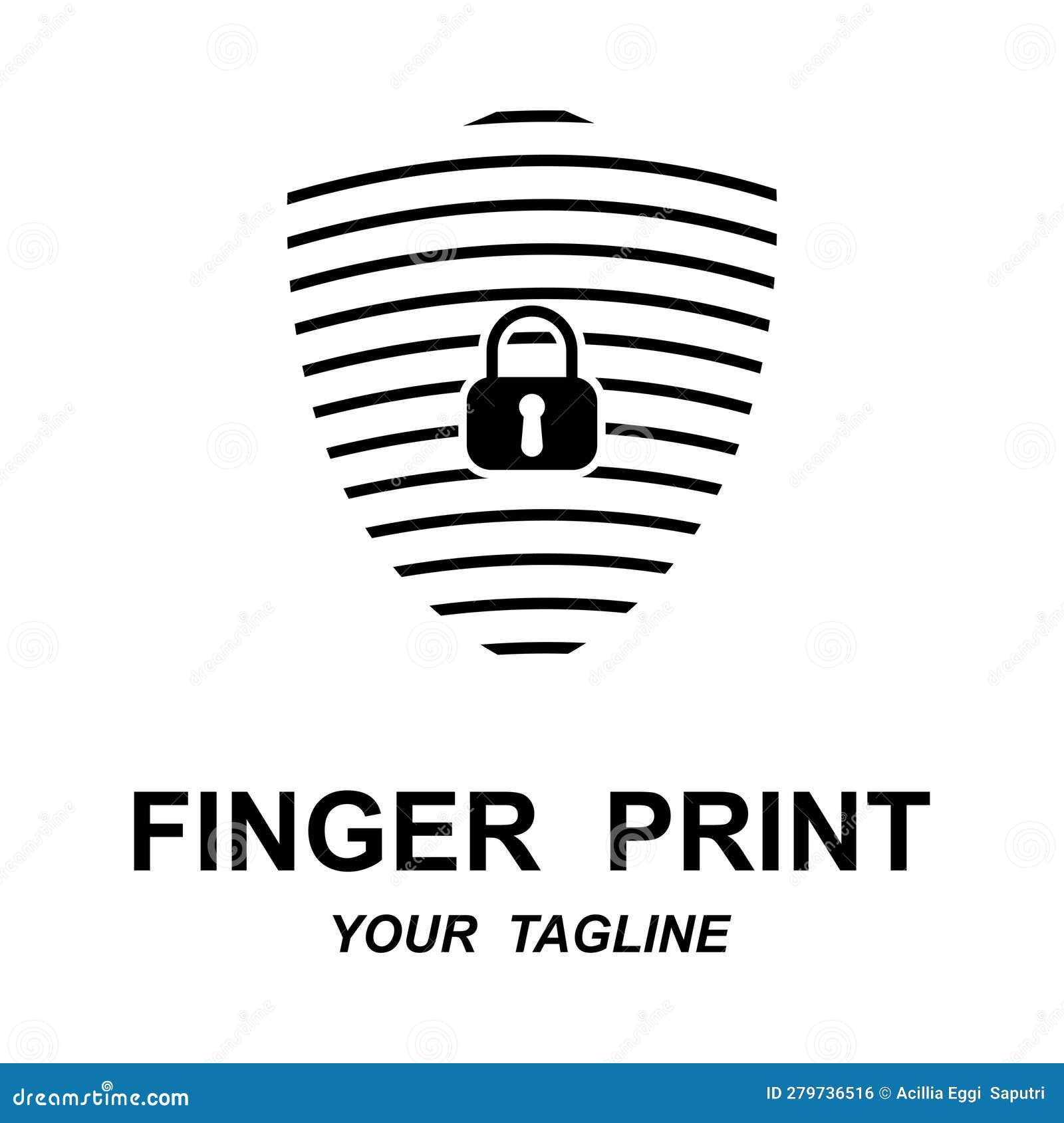 Fingerprint Identification Logo Vector Stock Vector - Illustration of ...