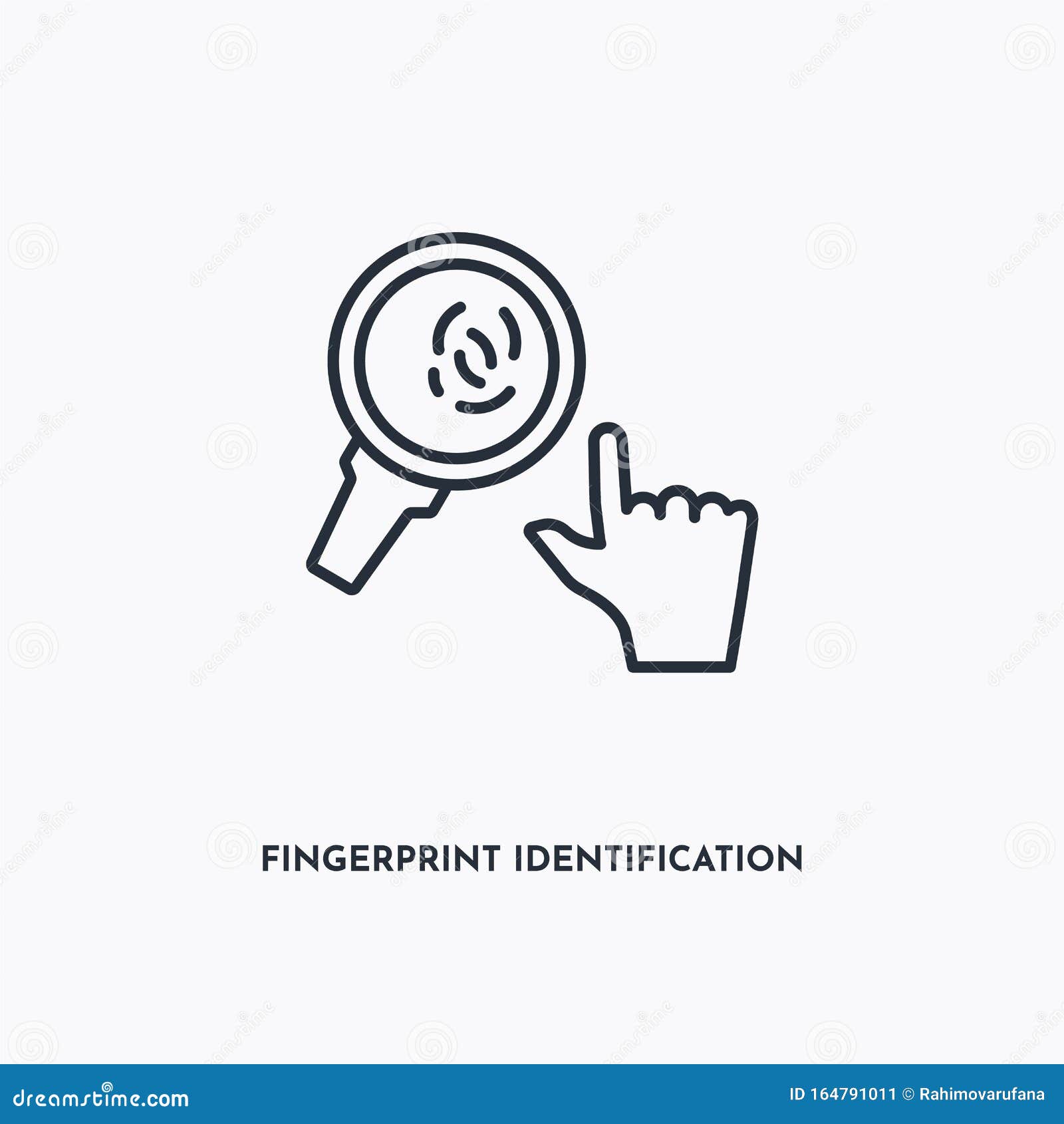 Fingerprint Identification Outline Icon. Simple Linear Element ... Fingerprint Identification Outline Icon. Simple Linear Element ...