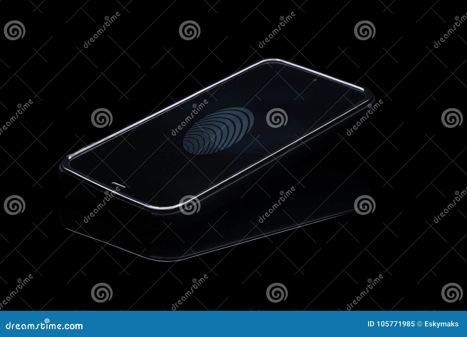 Fingerprint Identification on Smartphone. Stock Image - Image of screen ...