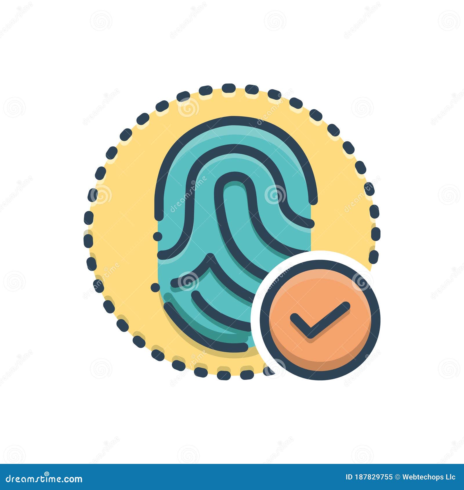 Color Illustration Icon for Fingerprint Identity, Thumbprint and ...
