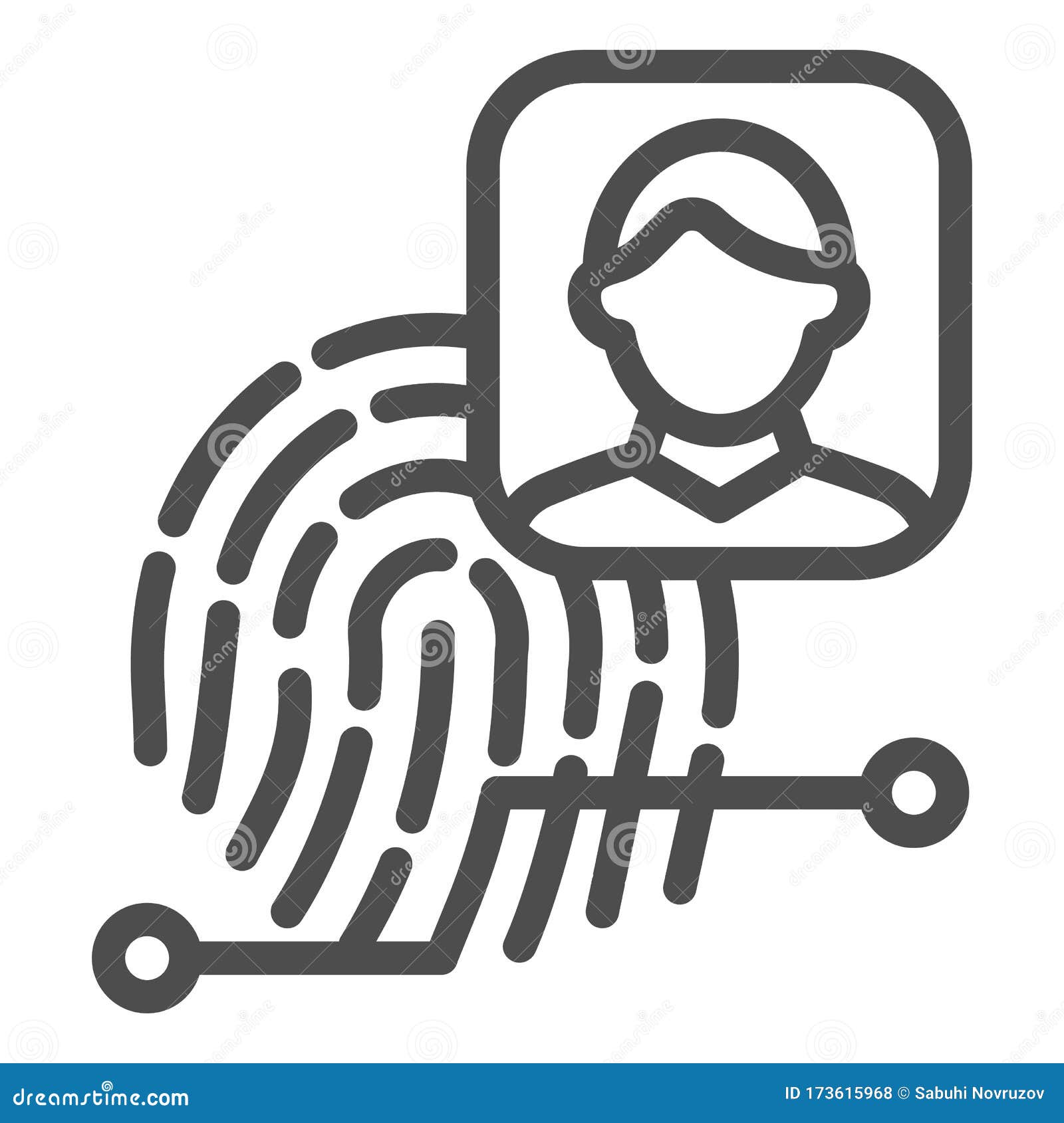 Fingerprint Identity Line Icon. Biometric Scanning, Person Recognition ... Fingerprint Identity Line Icon. Biometric Scanning, Person Recognition ...