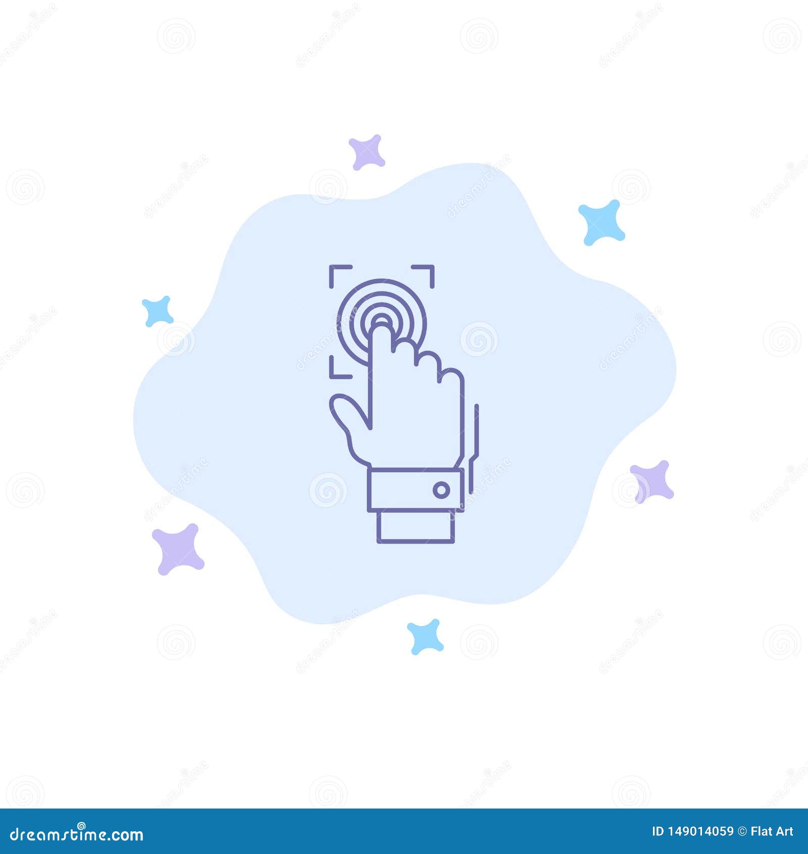 Fingerprint Identity Recognition Scan Scanner Scanning Blue Icon
