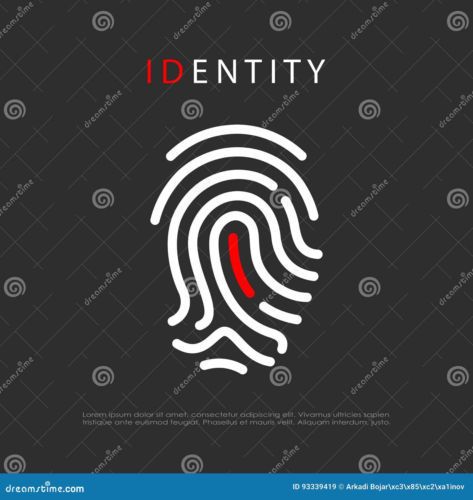 Fingerprint Identity Vector Logo Stock Vector - Illustration of cartoon ...