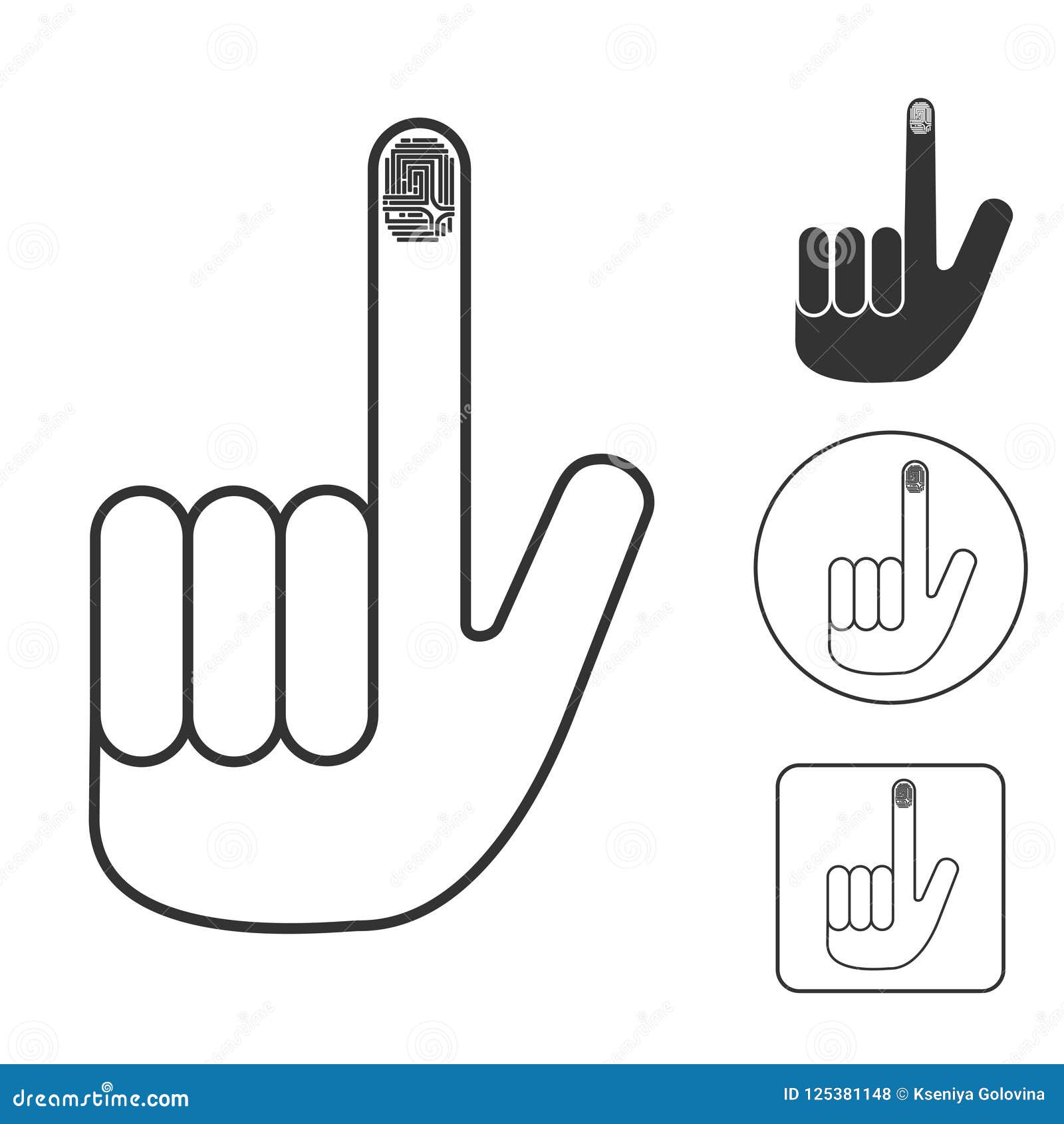 Fingerprint on the Index Finger Stock Vector - Illustration of business ...