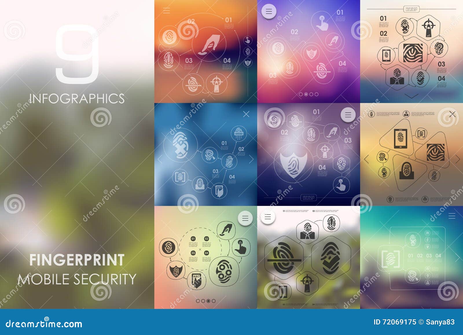Fingerprint Infographic with Unfocused Background Stock Vector ...