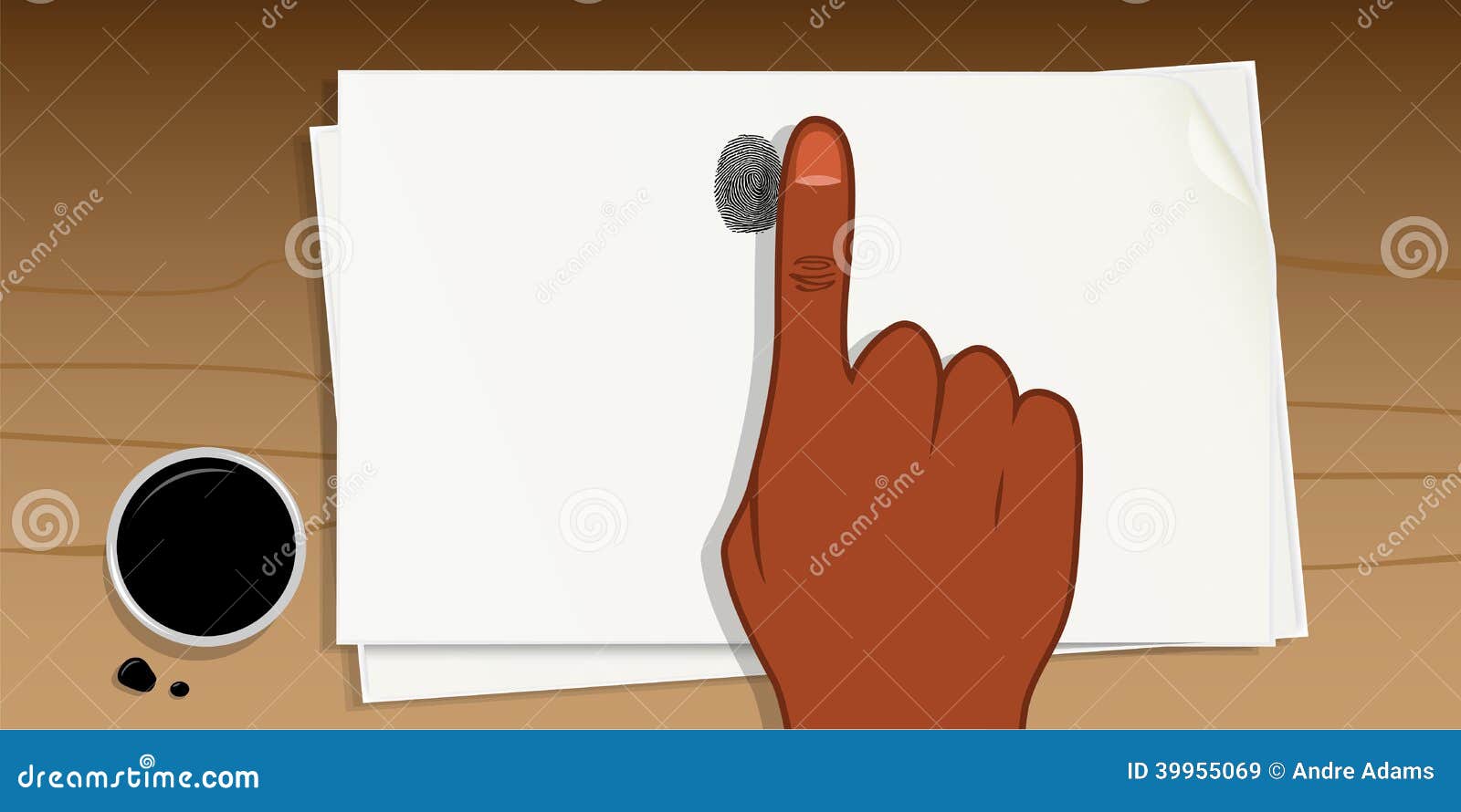 Fingerprint ink stock vector. Illustration of vector - 39955069
