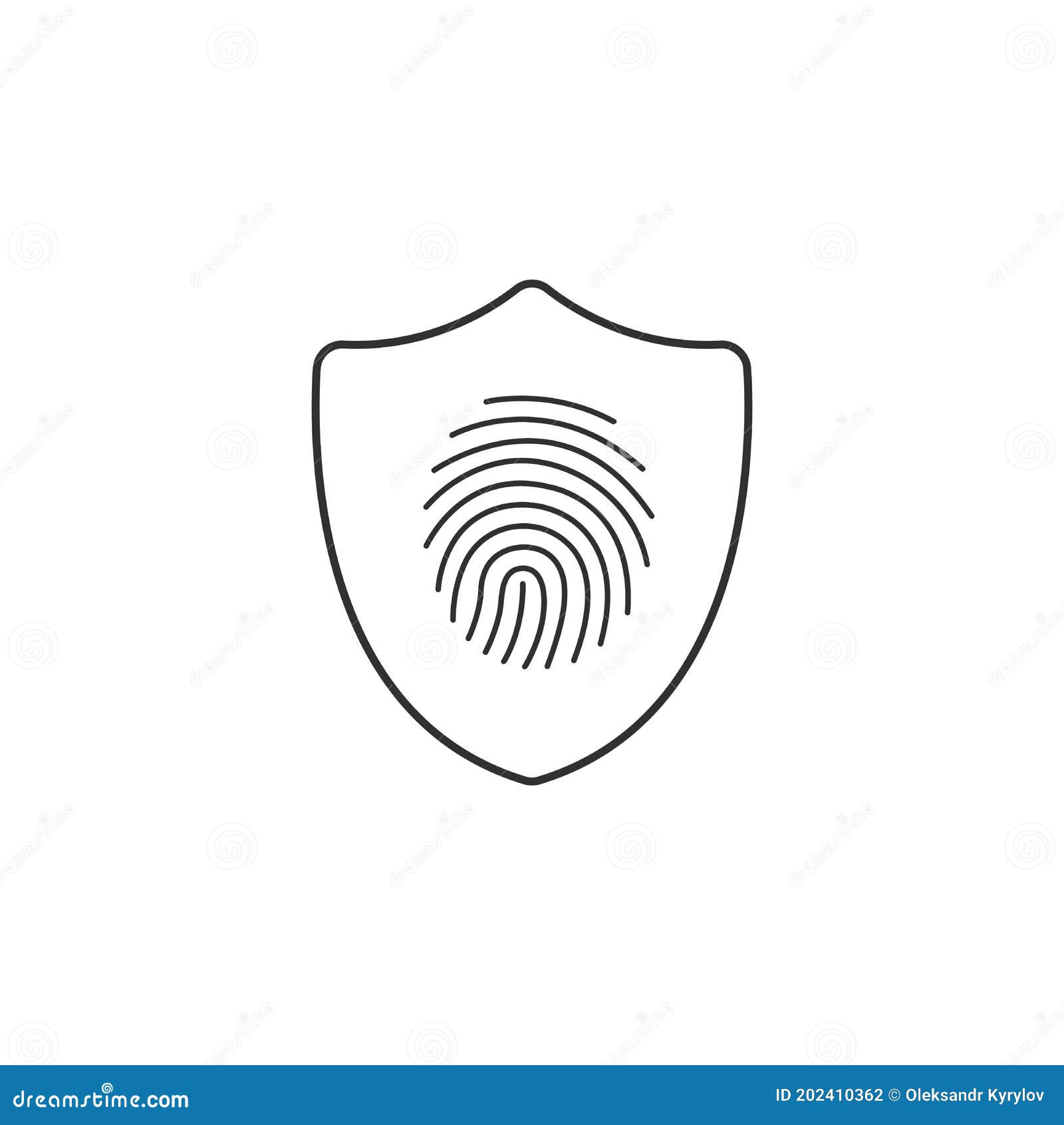 Fingerprint Inside the Shield. Biometric Safe Scan. the Concept of ...