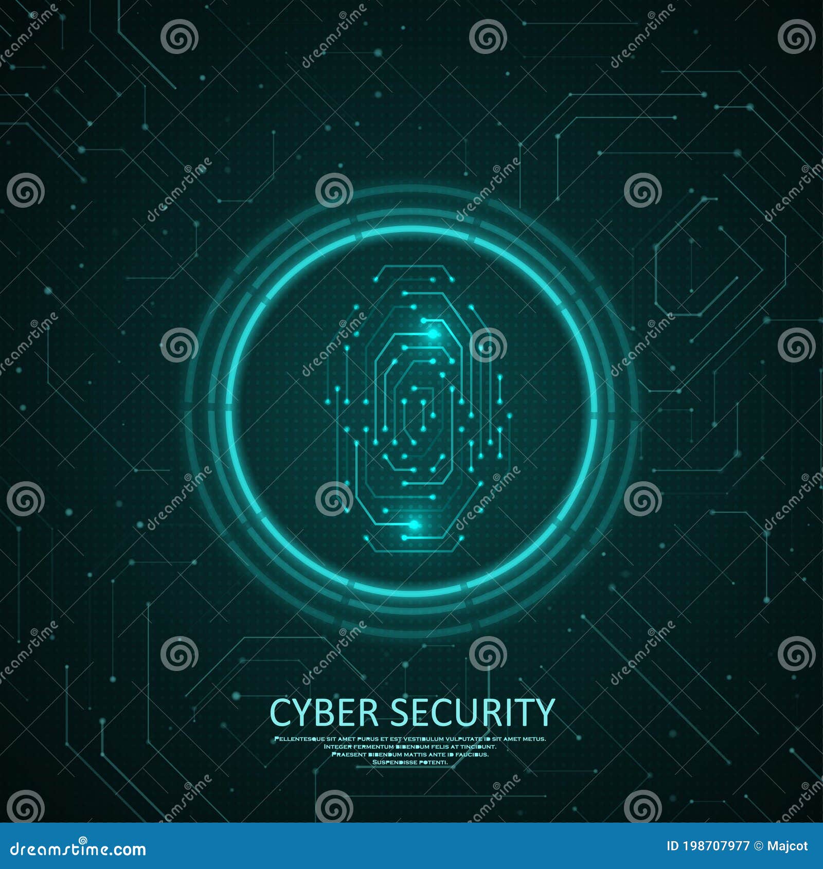 Fingerprint Integrated in a Printed Circuit Stock Vector - Illustration ...