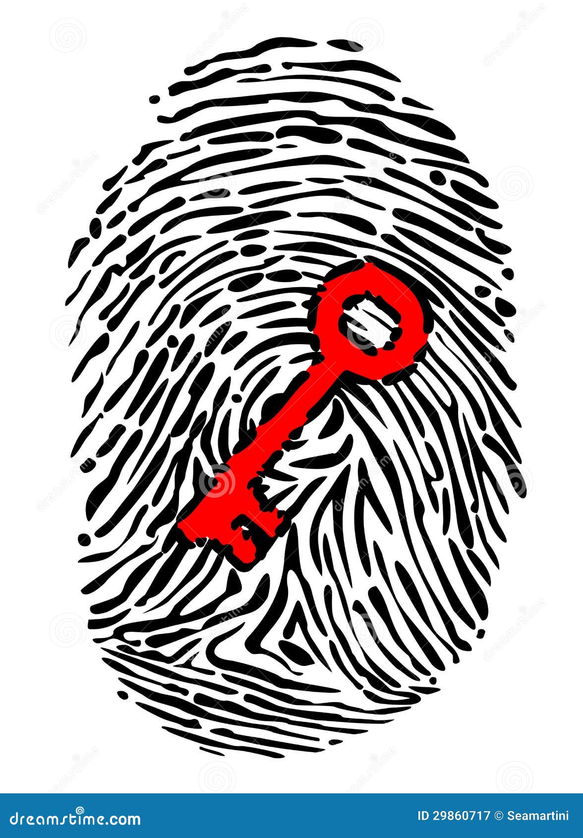 Fingerprint and key stock vector. Illustration of finger - 29860717