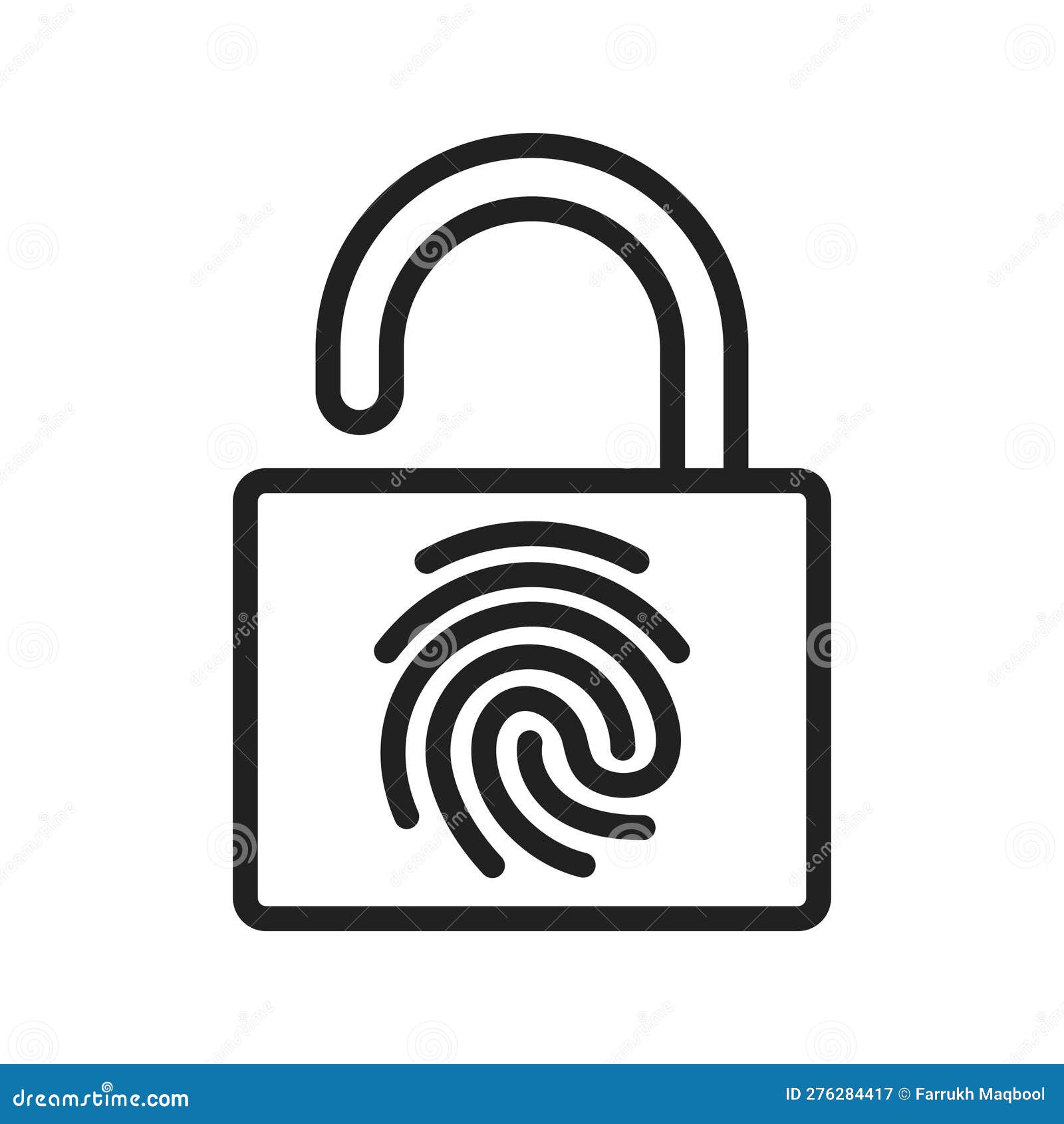 Fingerprint Lock Icon Image. Suitable for Mobile Apps, Web Apps and ...