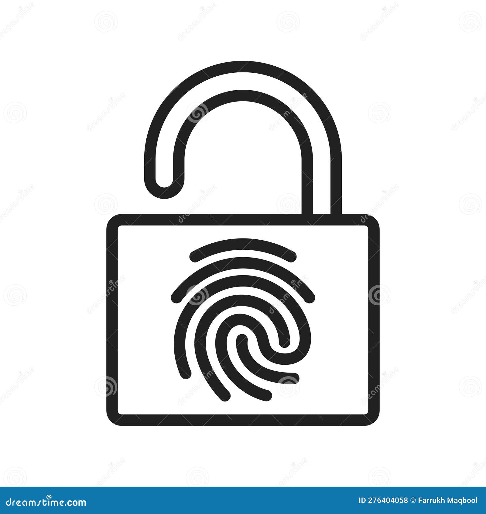 Fingerprint Lock Icon Vector Image. Suitable for Mobile Apps, Web Apps ...