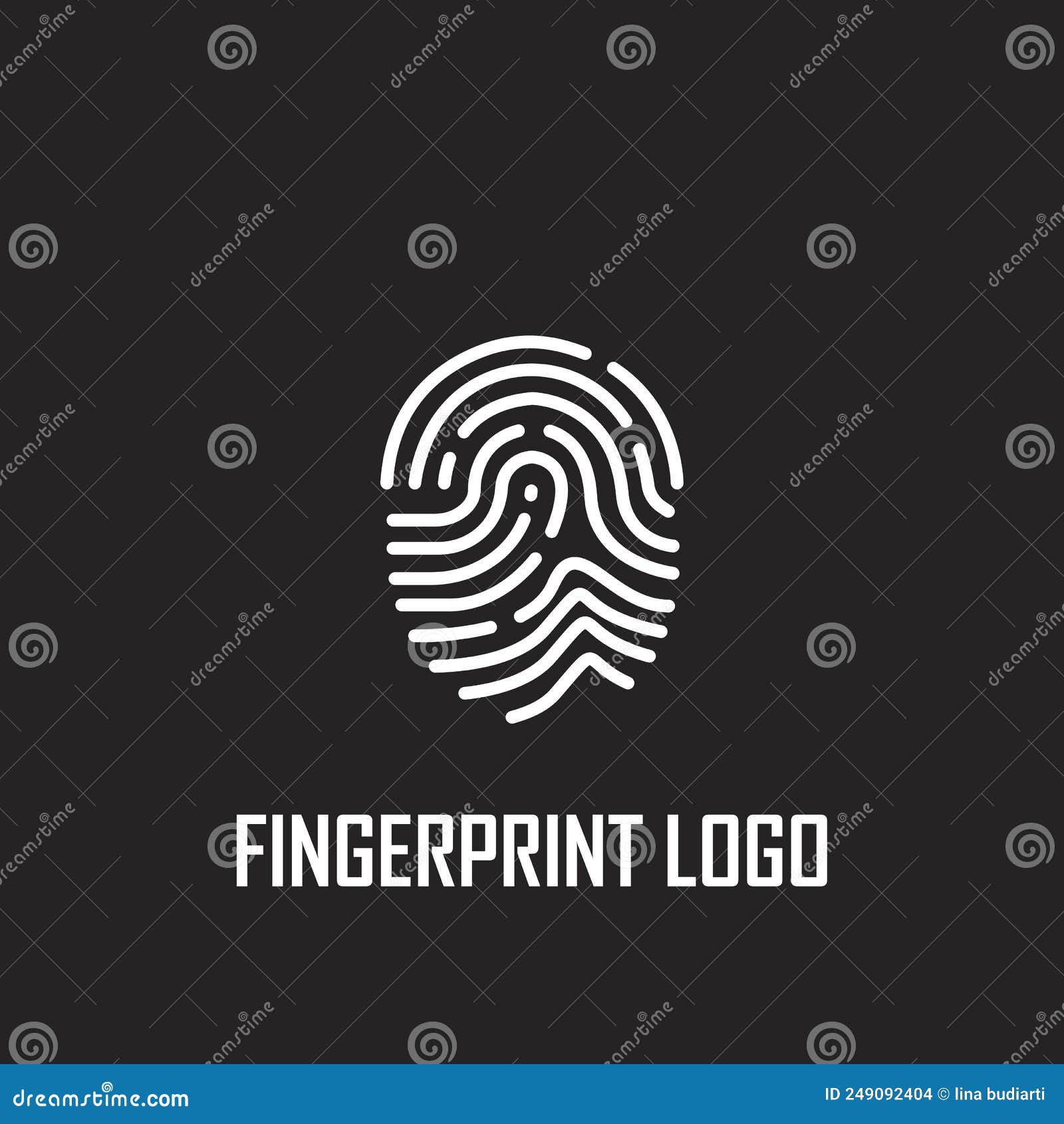 Fingerprint logo stock vector. Illustration of identification - 249092404