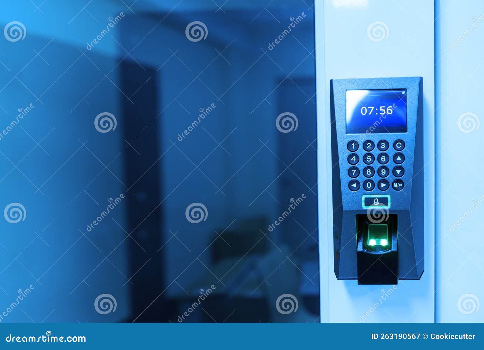 Fingerprint Machine Server Room Safety Stock Image - Image of door ...