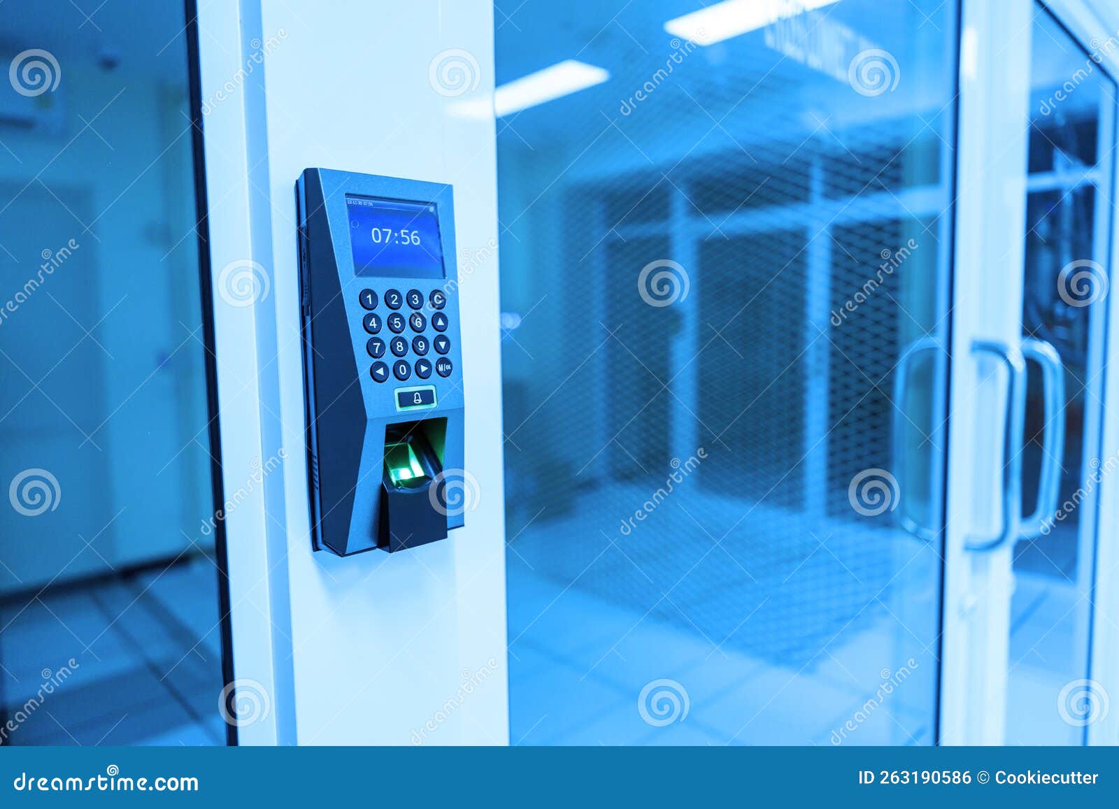 Fingerprint Machine Server Room Safety Stock Photo - Image of print ...