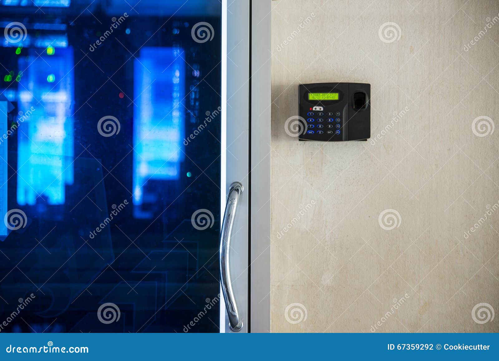 Fingerprint machine stock illustration. Illustration of door - 67359292