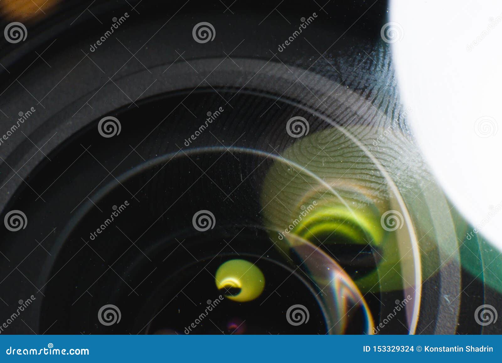 Fingerprint Macro on a Lens in Natural Light. Fingerprint Scanning ...