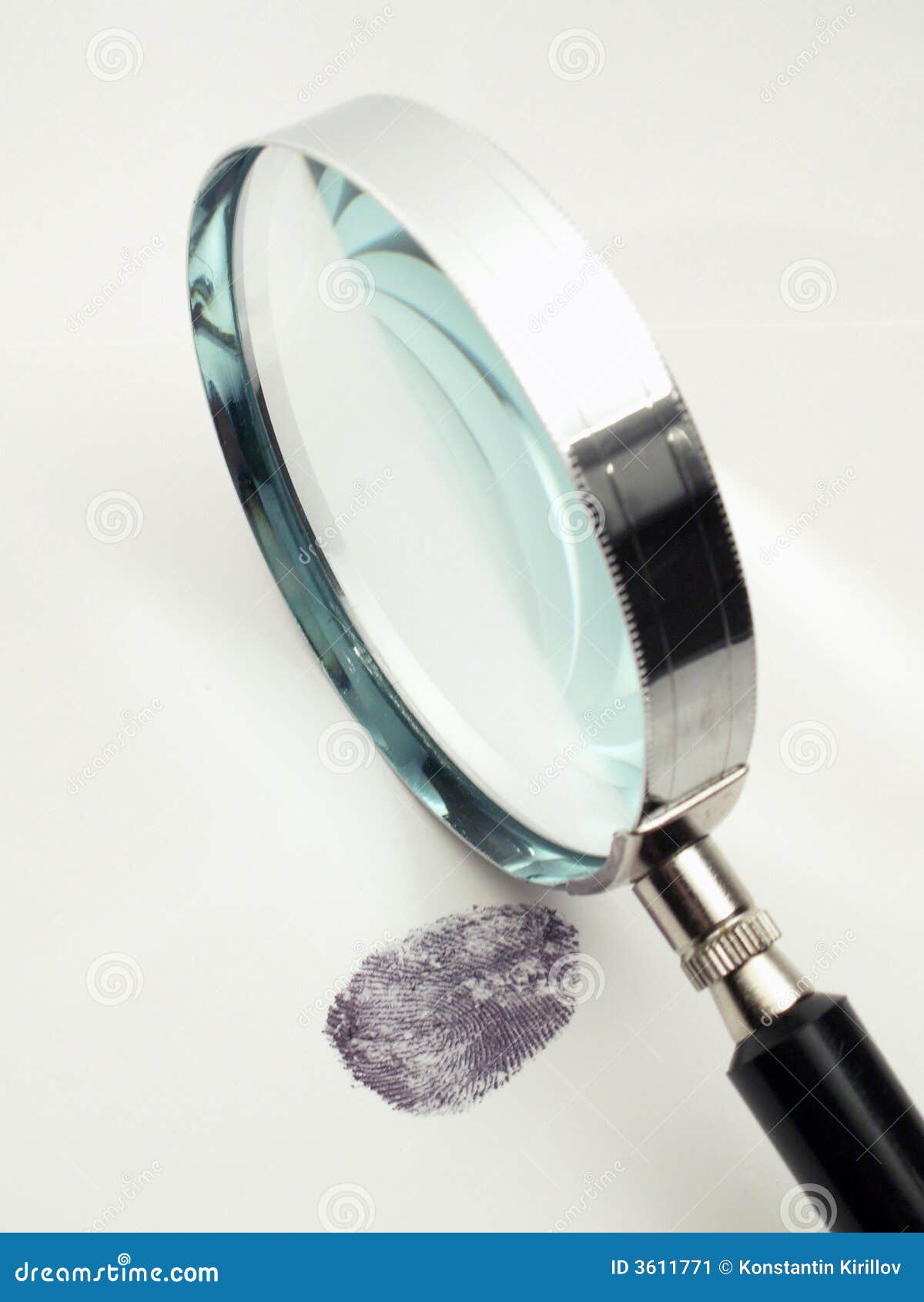 Fingerprint and magnifier stock image. Image of inspection - 3611771