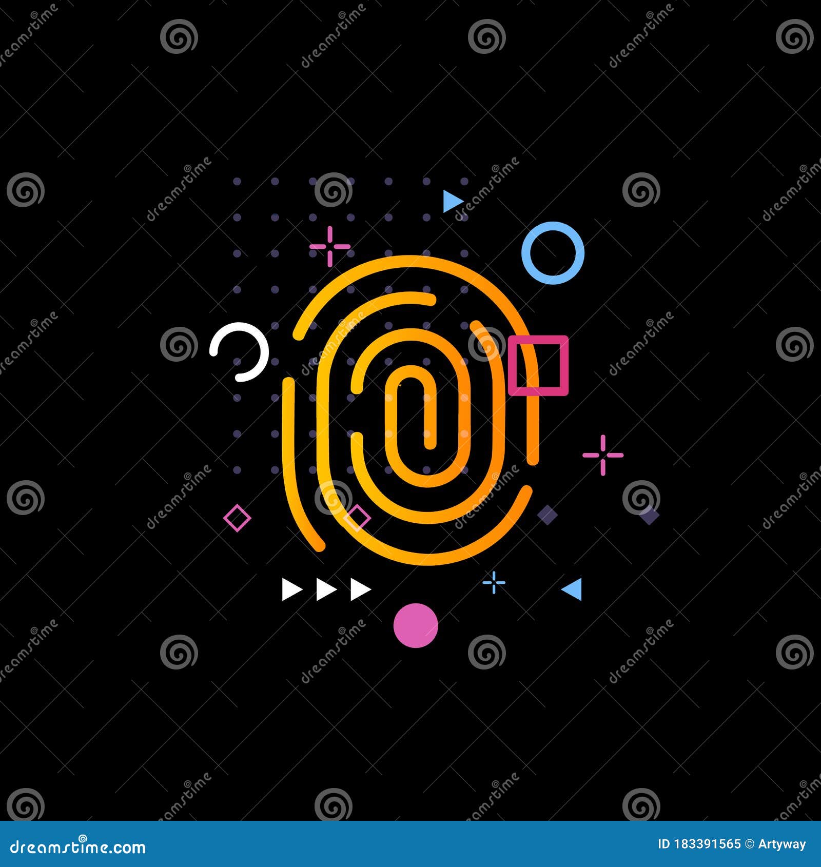 Fingerprint Mapping Logo. Thumbprint Scanning. Biometric Passport ...