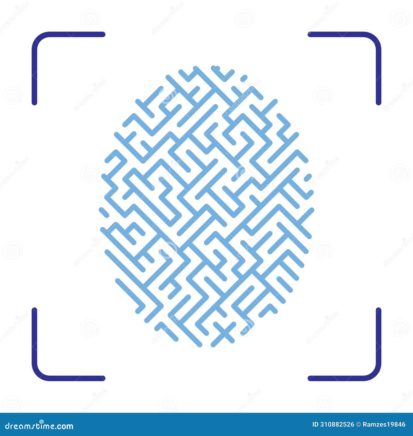 Fingerprint Maze with Cells. Fingerprint Bio Metric Identification ...