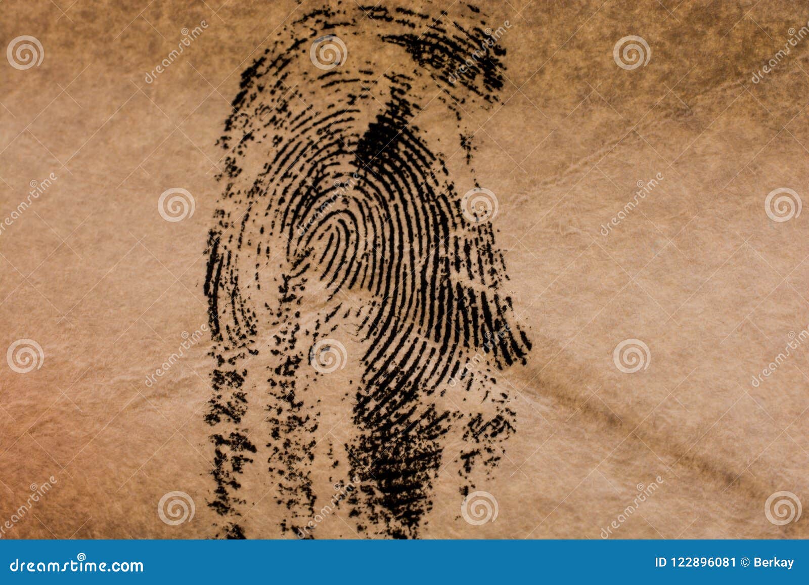 Fingerprint on paper stock image. Image of pattern, evidence - 122896081
