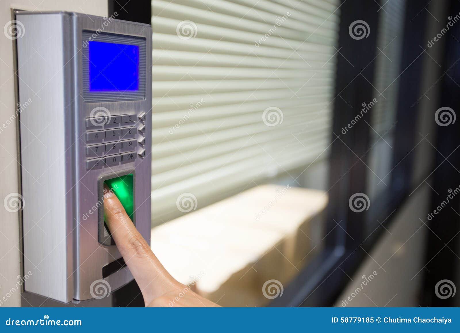 Fingerprint and Password Lock Machine Stock Image - Image of biometric ...